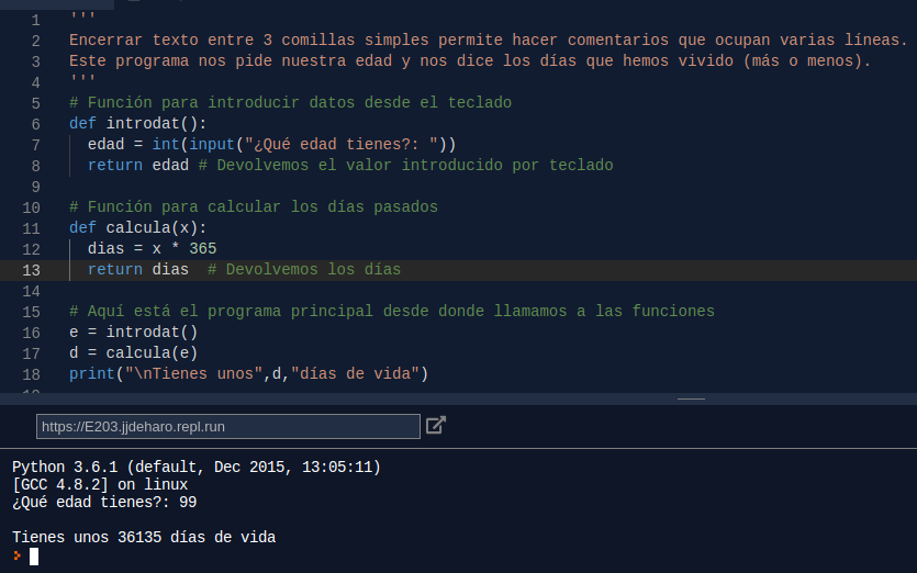 Ejemplo 203: Función con parámetro que devuelve un valor | Python ...